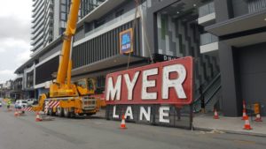 Iconic Myer Sign Restoration at Coorparoo - Business Signage | Building ...